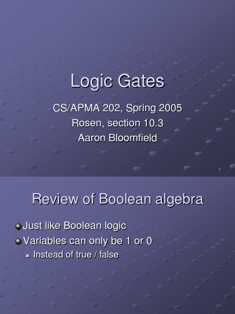 04 Logic Gates | PDF | Boolean Algebra | Teaching Mathematics