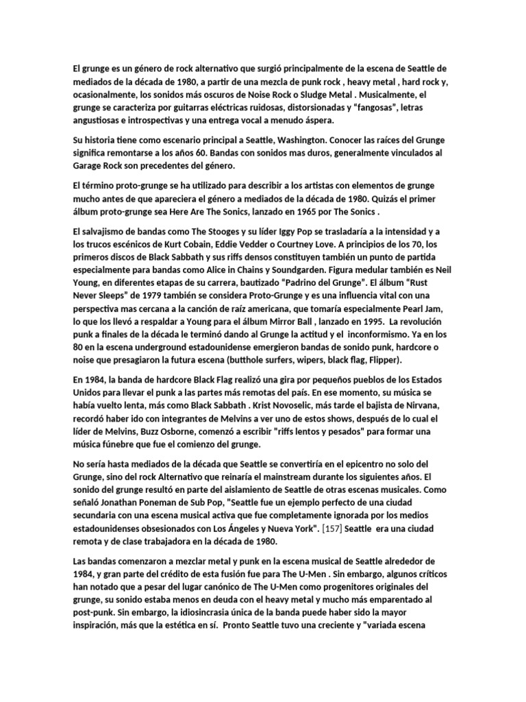 Grunge | PDF | Grunge | Nirvana (banda)