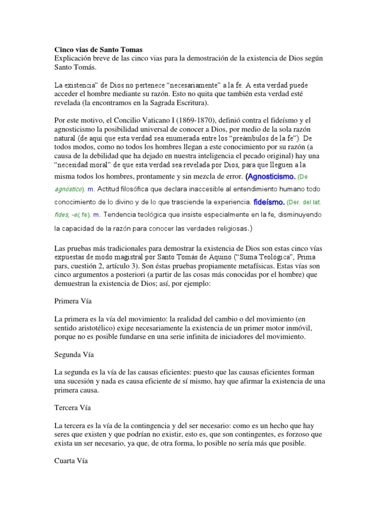 Cinco Vias de Santo Tomas | PDF