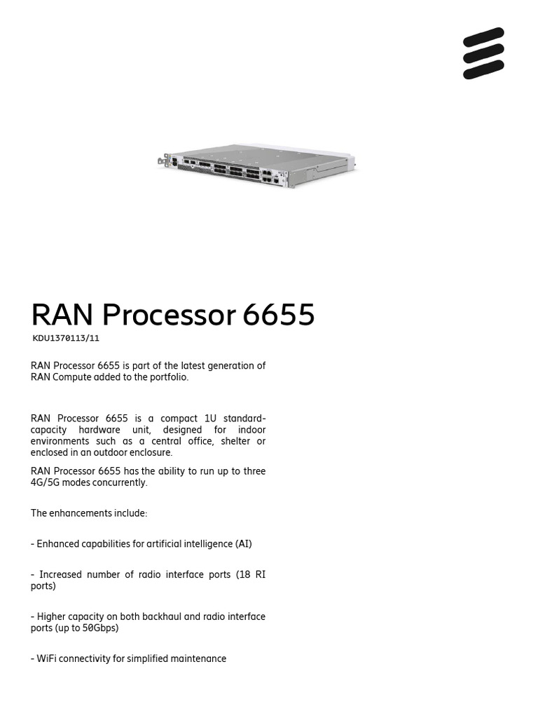 RAN Processor 6655 Datasheet | PDF | Usb | Computer Hardware