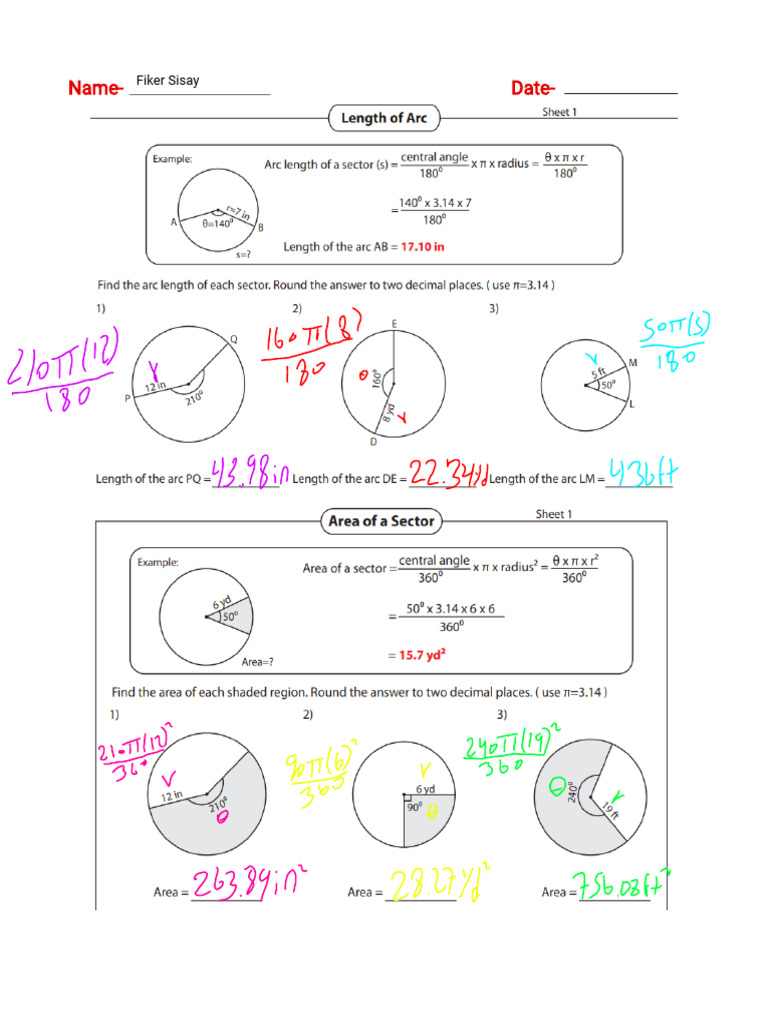 Canvas-Arc Length- Sector Area | PDF