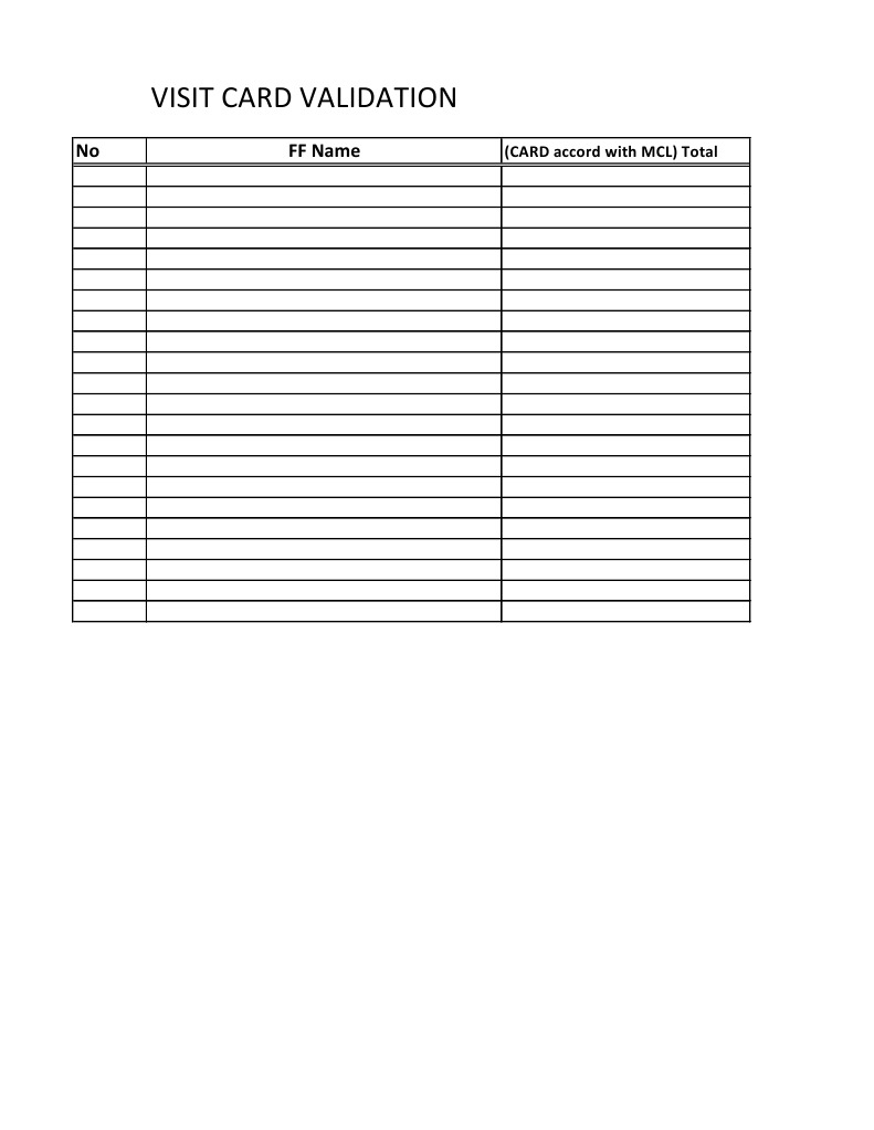 Visit Card Validation Process | PDF