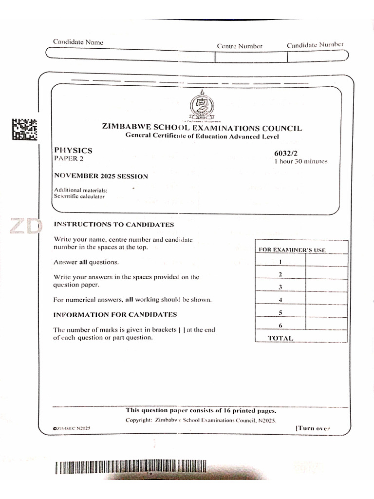 A Level N2025 Physics P2-1 | PDF