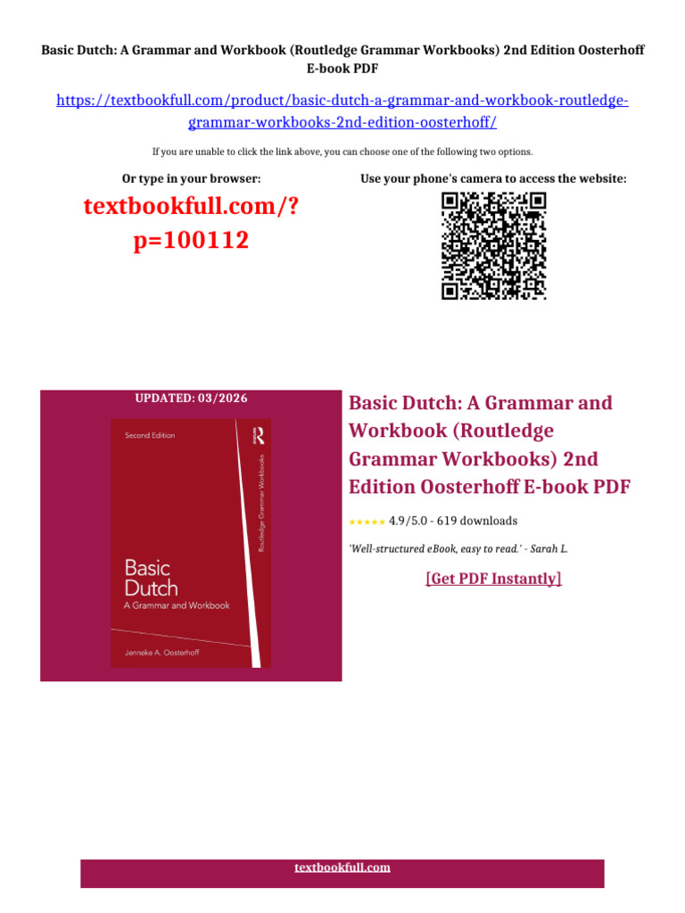 Basic Dutch: A Grammar and Workbook (Routledge Grammar Workbooks) 2nd ...