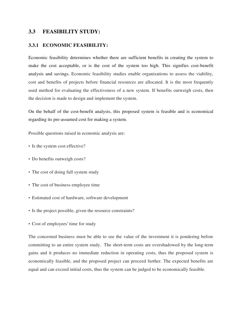 Economic Feasibility Study Overview | PDF | Feasibility Study | Cost ...