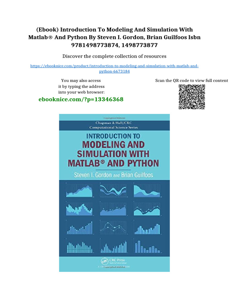 (Ebook) Introduction to Modeling and Simulation with MATLAB® and Python ...