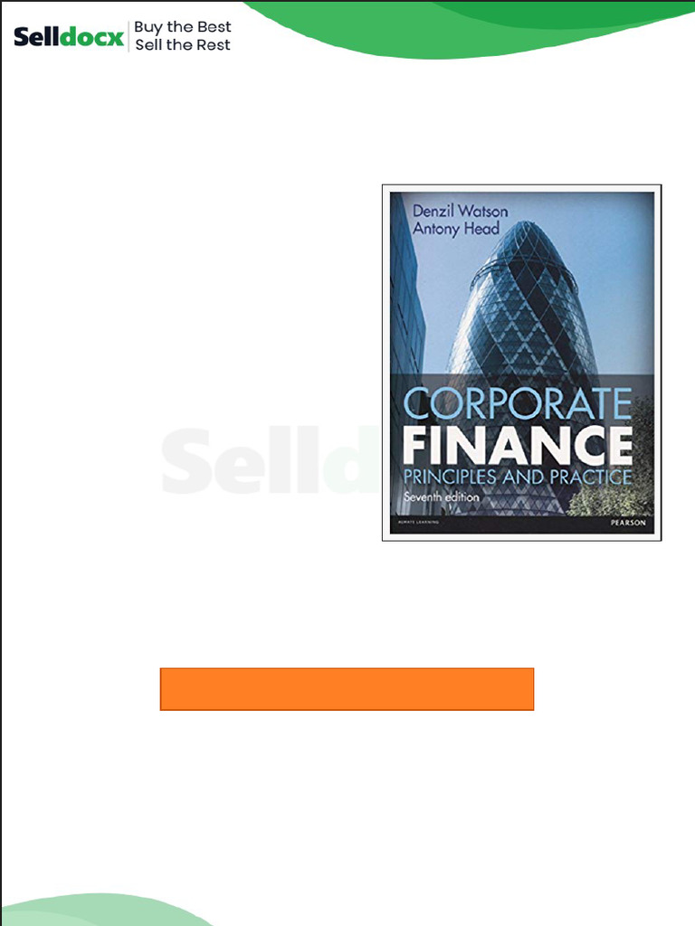 Solution Manual for Corporate Finance Principles Practice 7th Edition ...