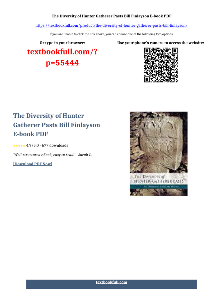 The Diversity of Hunter Gatherer Pasts Bill Finlayson Ebook Premium ...