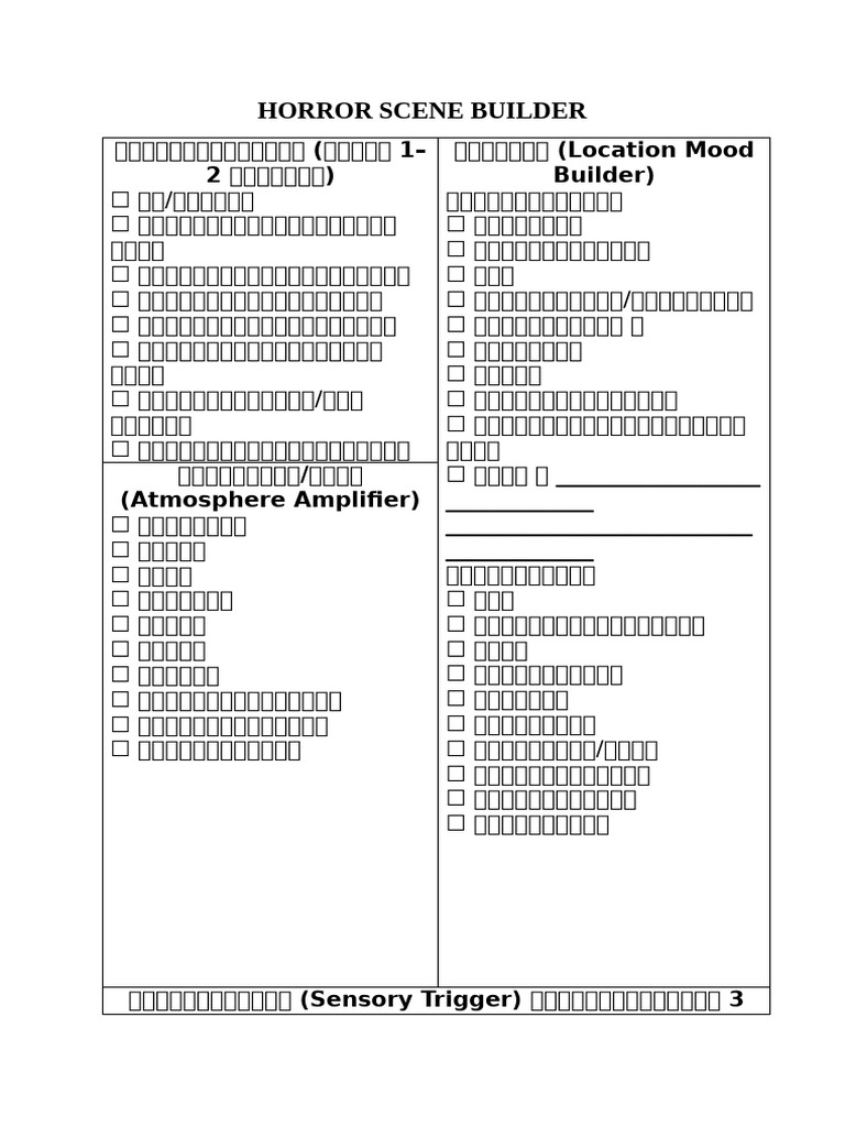 Horror Scene Builder | PDF