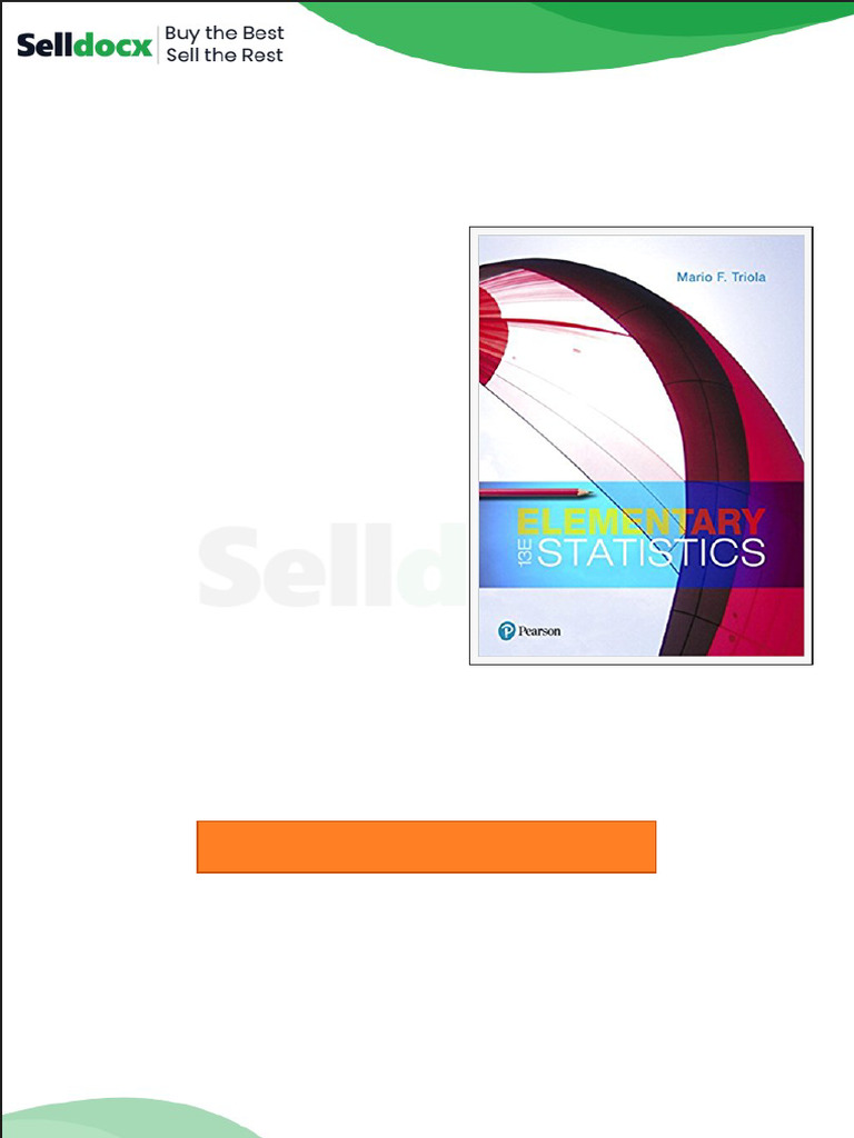 Solution Manual For Elementary Statistics 13th Edition by Mario F ...
