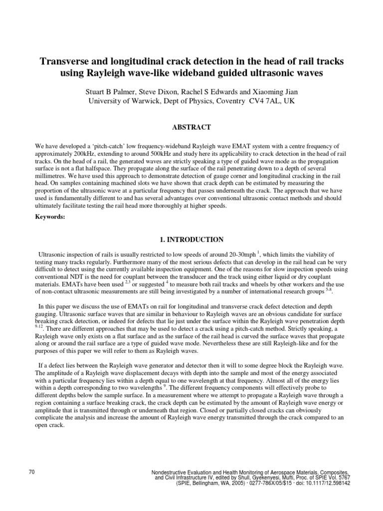 Rail Crack Detection Pdf