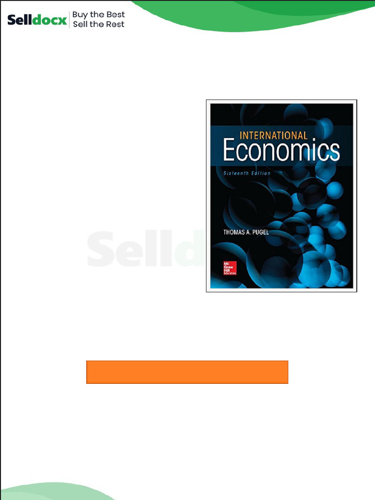 Test Bank for International Economics 16th Edition by Thomas Pugel ...