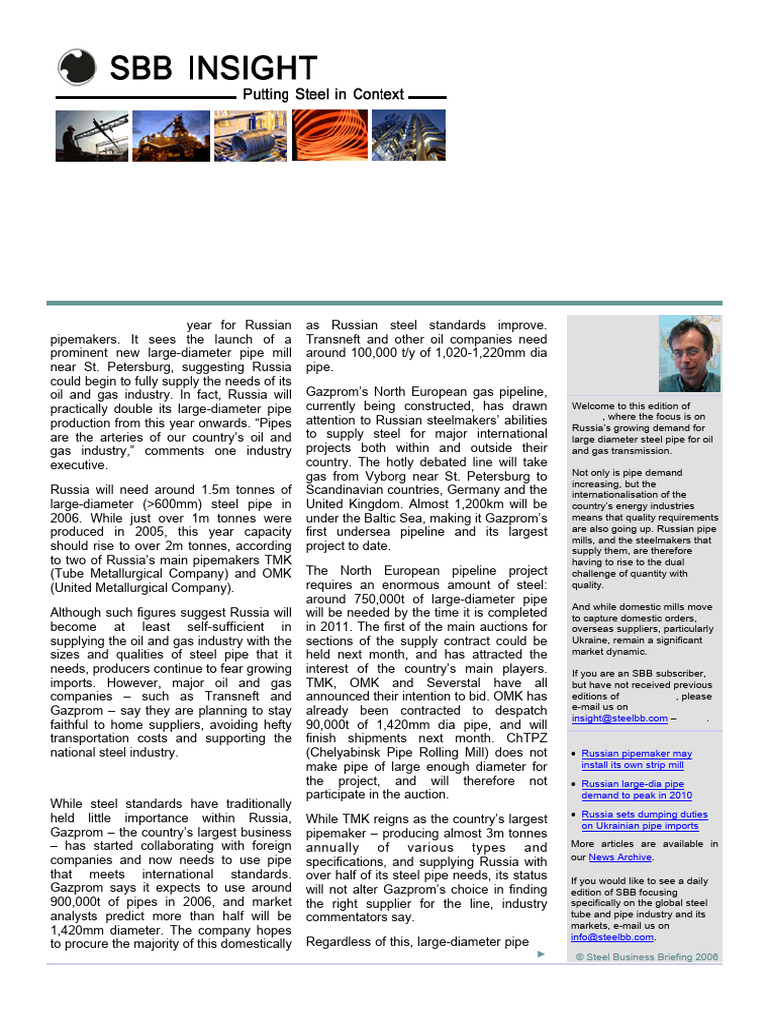 SBB Issue 03 Russian Pipemills Rise to the Challenge Insight Issue 03 ...