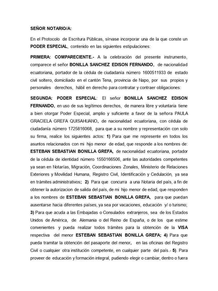 Minuta Poder Especial-Signed | PDF | Documento de identidad | Gobierno