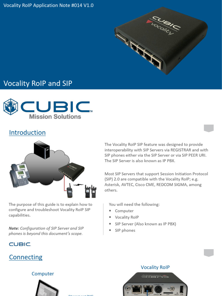 Vocality RoIP Application Note 014 V1.0 - Vocality RoIP and SIP | PDF ...