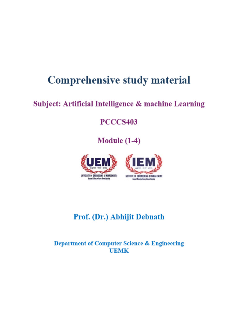 AIML Comprehensive Study Mat 1-4 | PDF | Artificial Intelligence ...