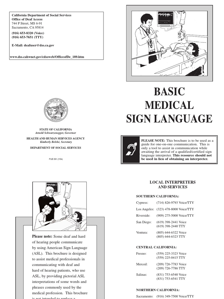 Basic Medical Sign Language | PDF | Hearing Loss | Language Interpretation