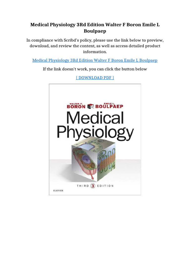 Medical Physiology 3rd Edition Walter F Boron Emile L Boulpaep | PDF ...