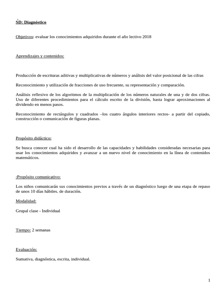 Diagn de Matemática 5to Grado | PDF | Matemáticas | Matemática Elemental