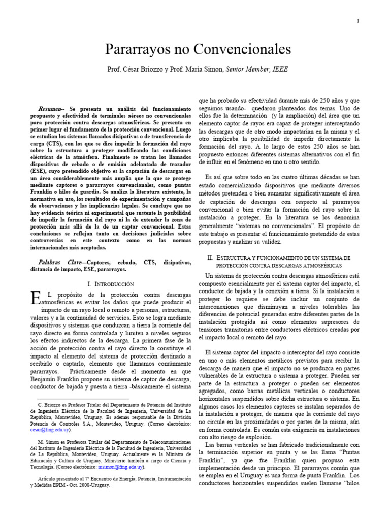 Urguayo Prof. César Briozzo y Prof. María Simon, Senior Member, IEEE ...