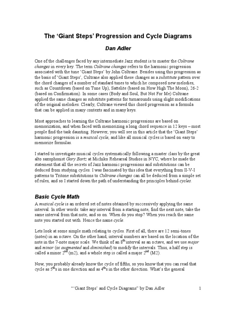Cycles and Coltrane Changes Giant Steps | PDF | Art