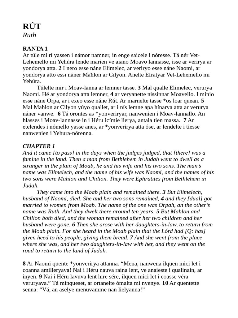 Ruth Quenya Bible | PDF | Ruth (Biblical Figure) | Naomi (Biblical Figure)
