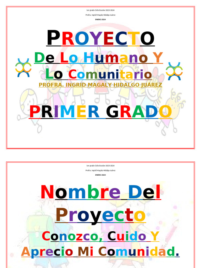 Proyecto 1 Grado, Conozco, Cuido y Aprecio Mi Comunidad. 3 | PDF ...