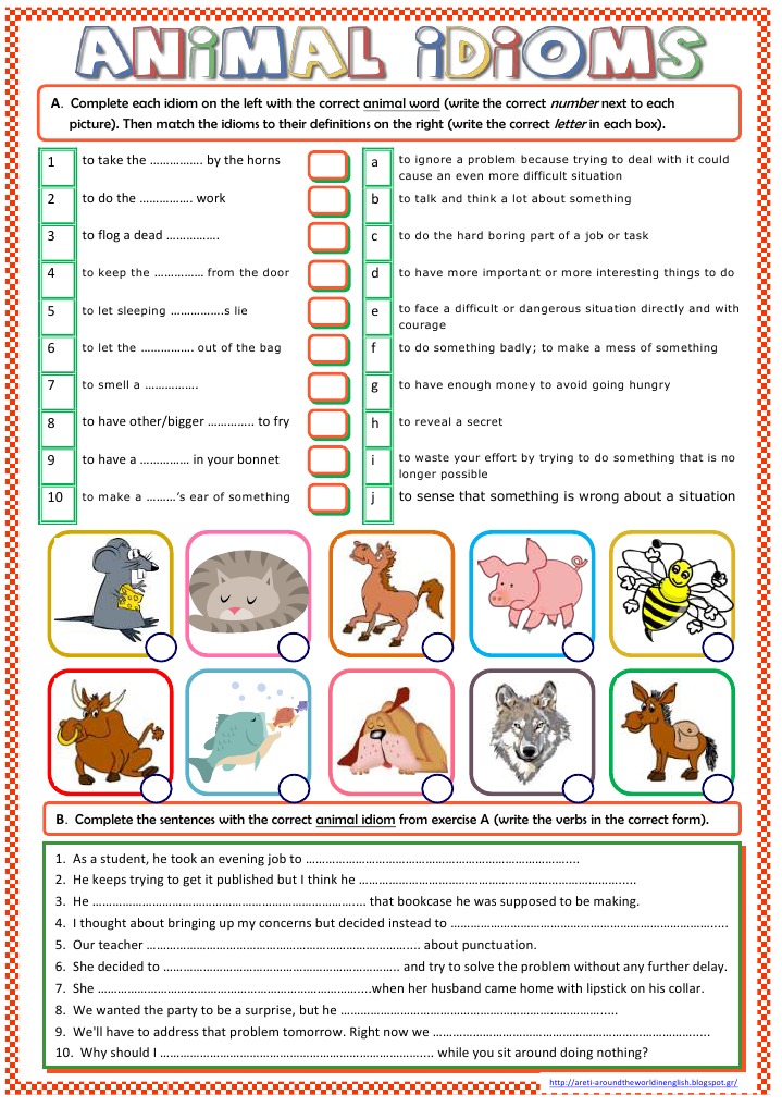Animal Idioms | PDF | Idiom | Ellipsis