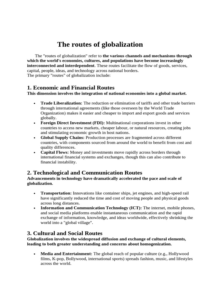 The Routes of Globalization | PDF | Globalization | Economies