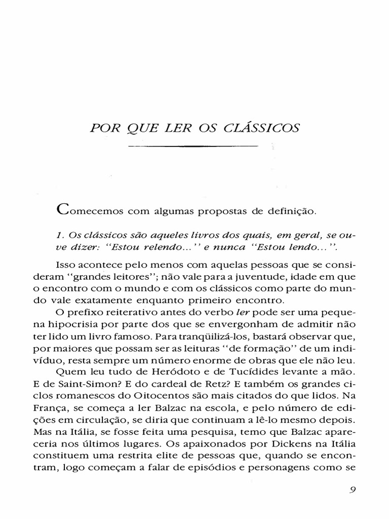 Por Que Ler Os Classicos | PDF | Livros | Honoré De Balzac