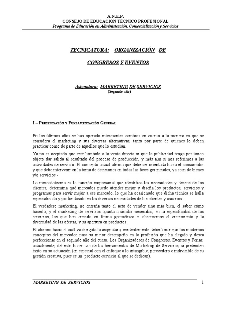 Marketing De Servicios Pdf Marketing Business