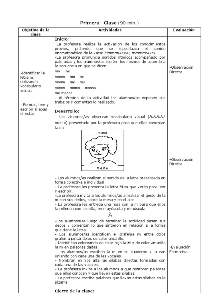 Plan de Clase LETRAS | PDF | Alfabeto | Sílaba
