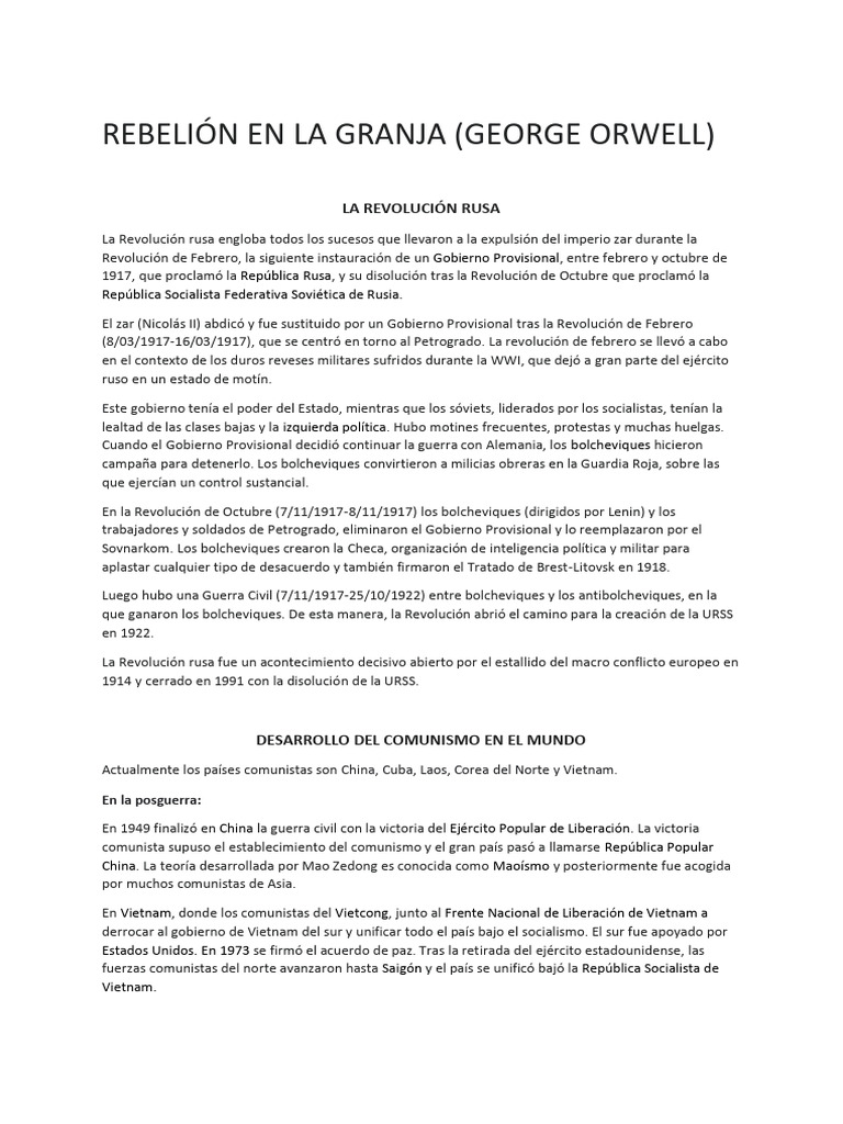 Rebelión en La Granja | PDF | Joseph Stalin | Unión Soviética