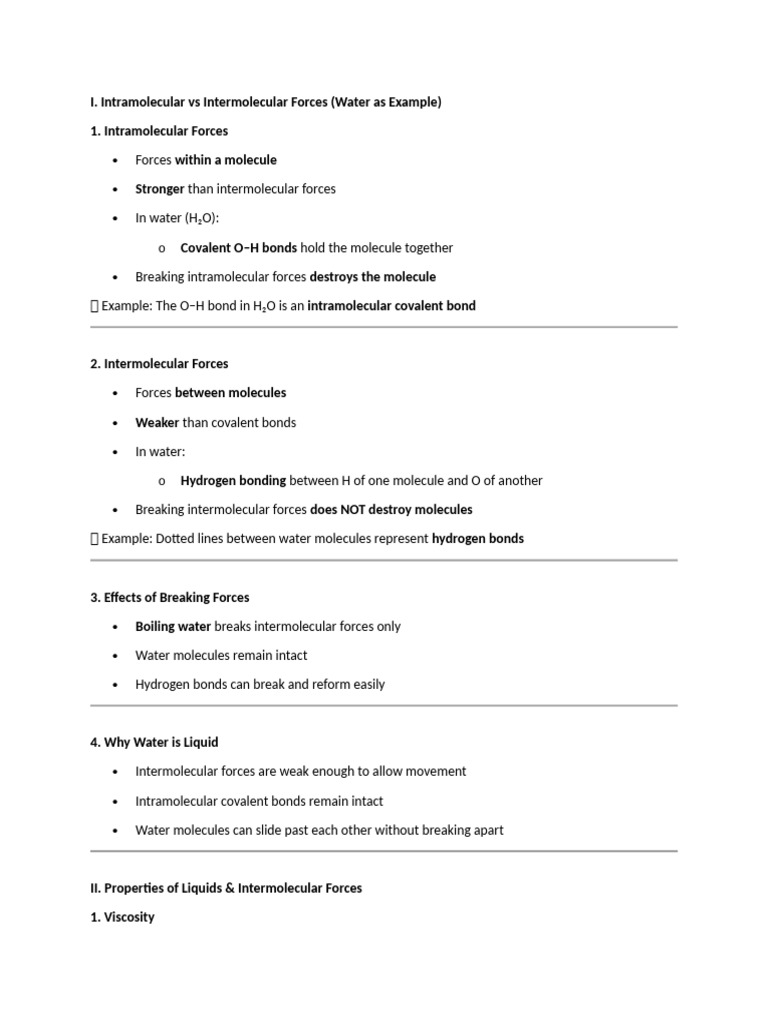 Gen Chem Notes | PDF | Intermolecular Force | Hydrogen Bond