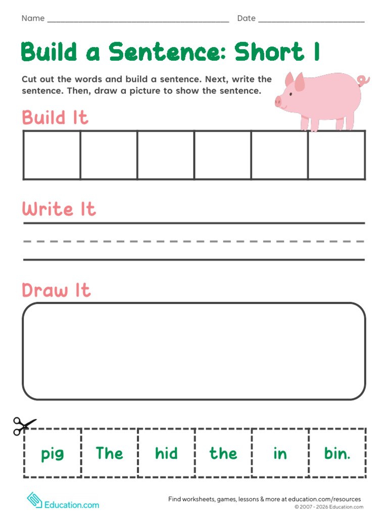 Build a Sentence Short i | PDF