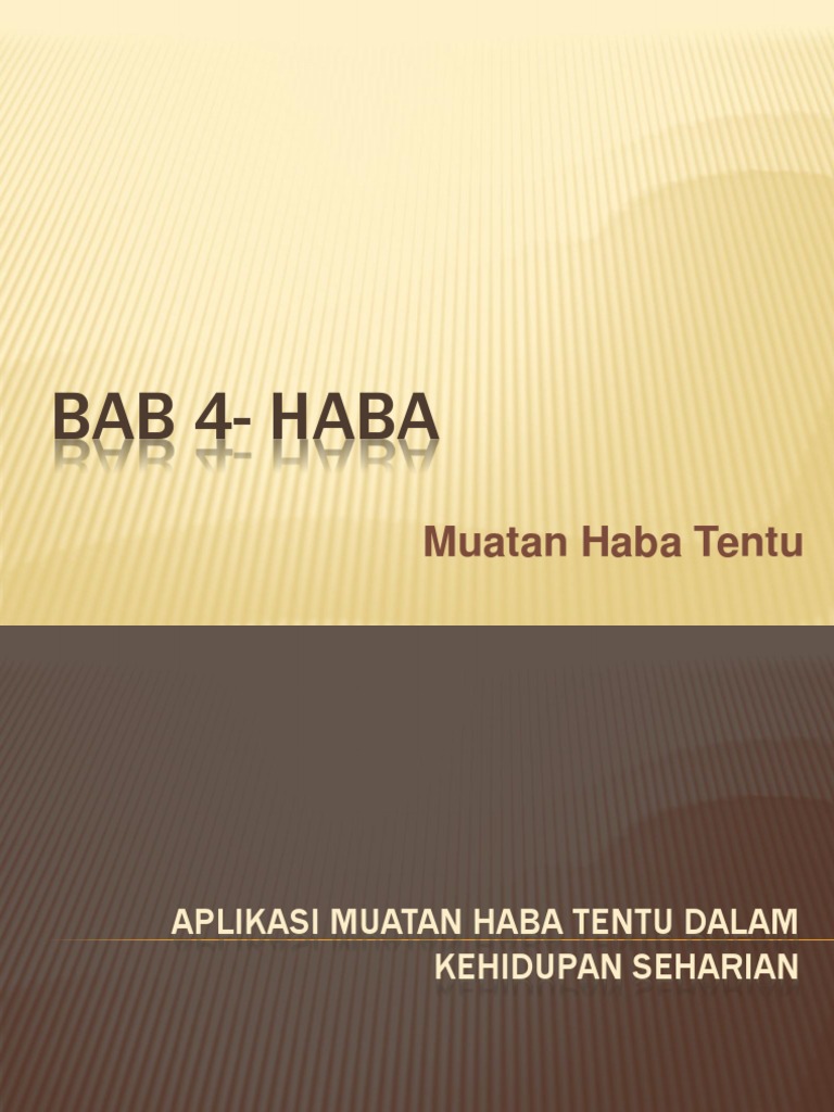 Bab 4 - Haba (Muatan Haba Tentu) | PDF