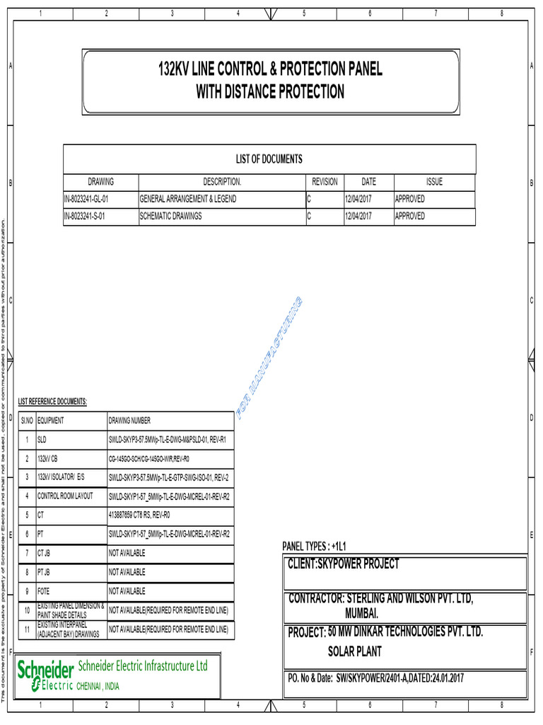 132KV LINE CONTROL & PROTECTION PANEL WITH DISTANCE PROTECTION | PDF ...