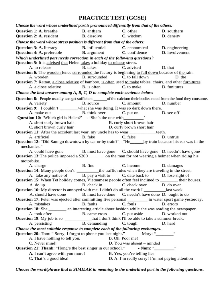 TEST 7 TRÊN OLM | PDF | Infection | Microbiology