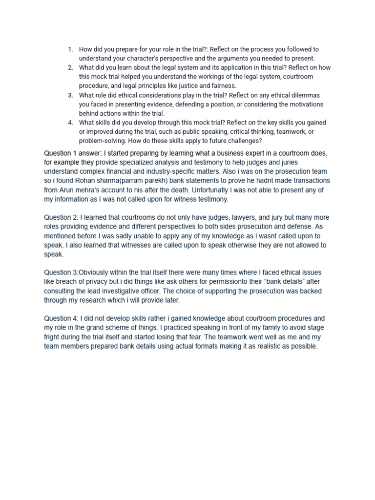 Mock Trial (1) | PDF | Trials | Courtroom