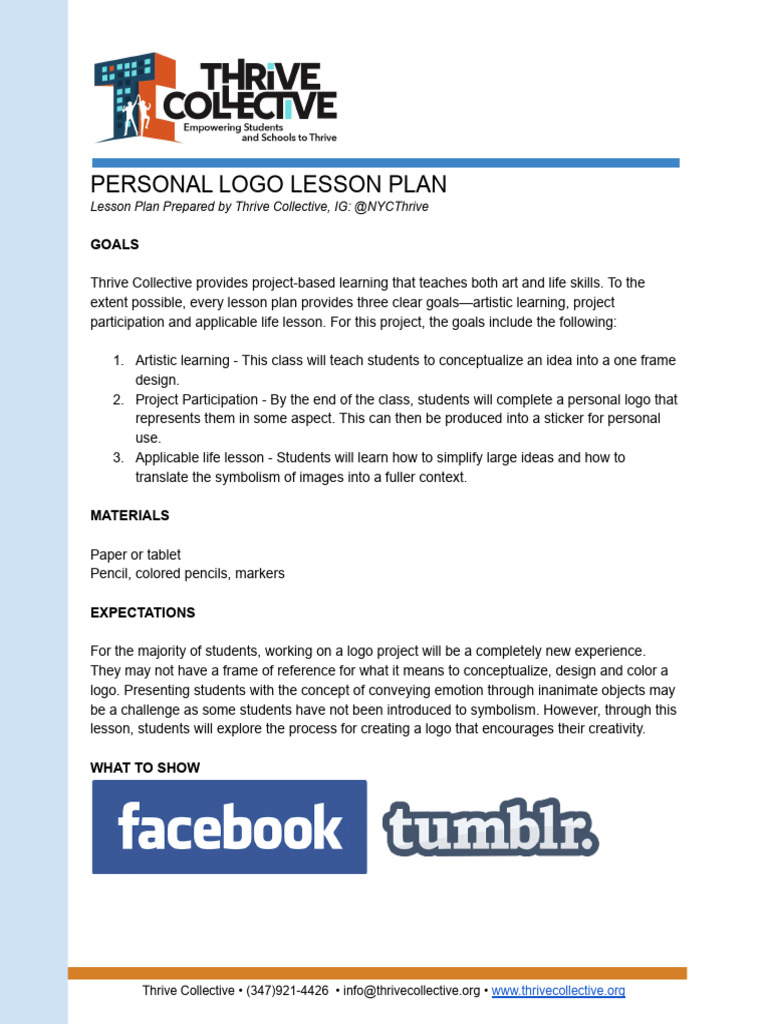 Personal Logo Lesson Plan Kekoa | PDF | Drawing | Logos