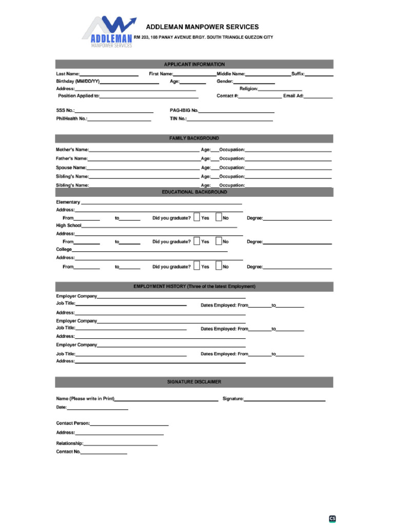 Application Sheet | PDF