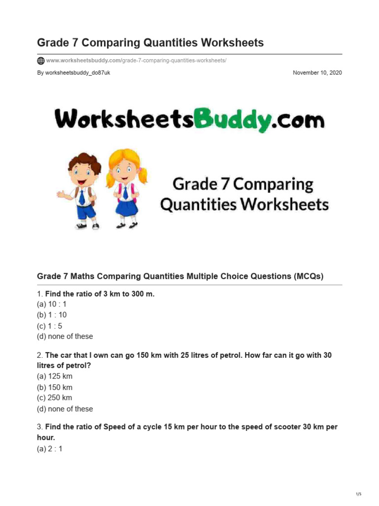 Cdn.printfriendly.com-Grade 7 Comparing Quantities Worksheets | PDF ...