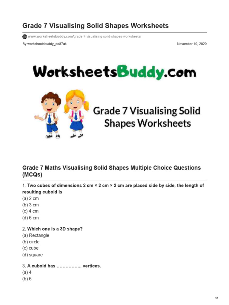 Grade 7 Visualising Solid Shapes Worksheets | PDF | Tetrahedron | Shape