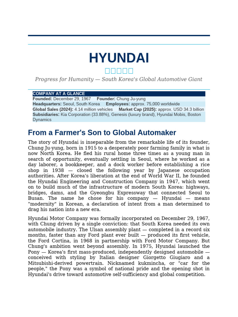 Hyundai Profile | PDF