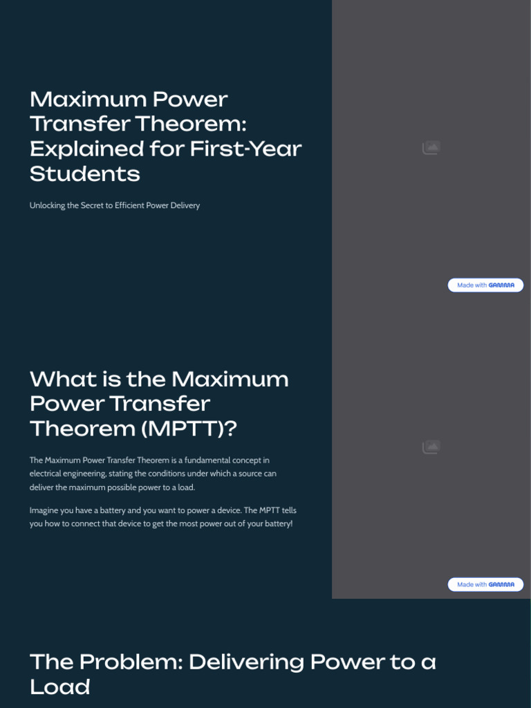 Maximum Power Transfer Theorem Explained For First Year Students | PDF ...
