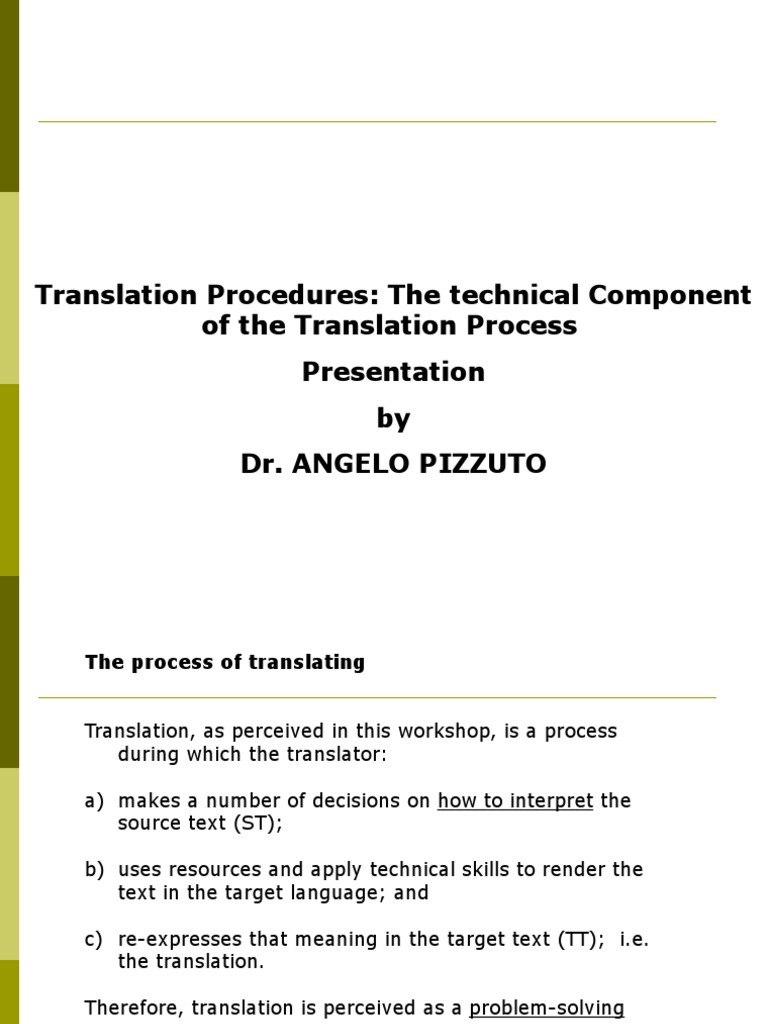 Translation Techniques Presentation | PDF | Translations | Pronoun