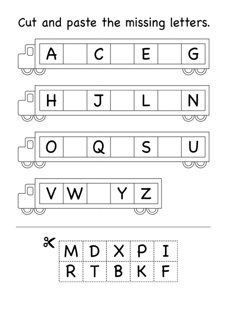 Cut and Paste Missingletters 1 | PDF