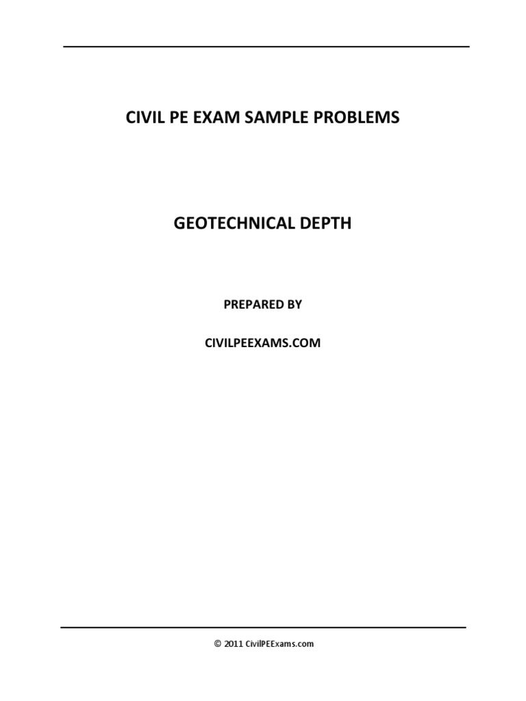 Civil PE Exam Sample Problems | PDF | Geotechnical Engineering | Civil ...