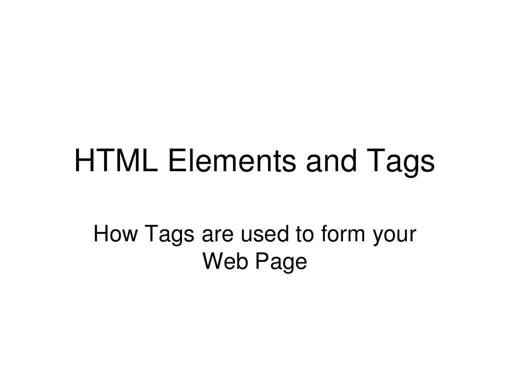 Understanding HTML Elements and Tags | PDF | Html Element | Html