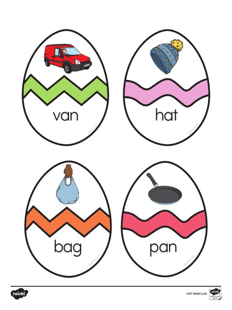 Color CVC Words Easter Egg Matching Activity | PDF